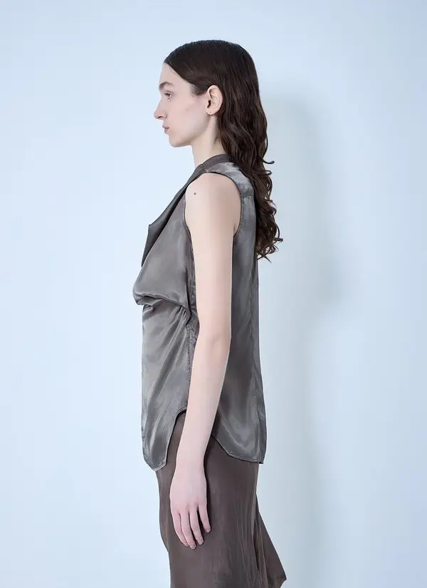 Rick Owens Sleeveless Draped Island Top - Gray