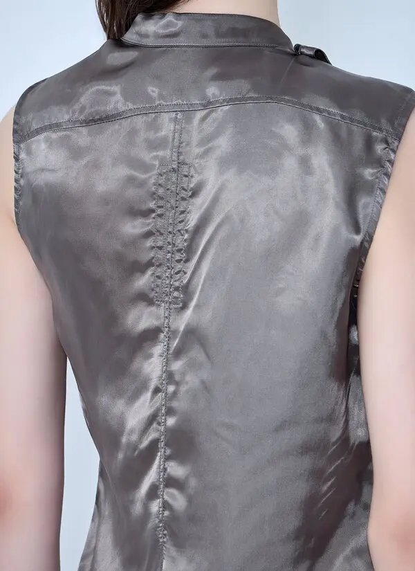 Rick Owens Sleeveless Draped Island Top - Gray