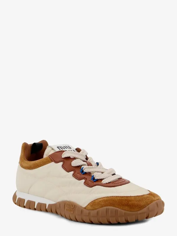 Miu Miu Technical Fabric And Suede Lace-up Sneakers - Multicolor