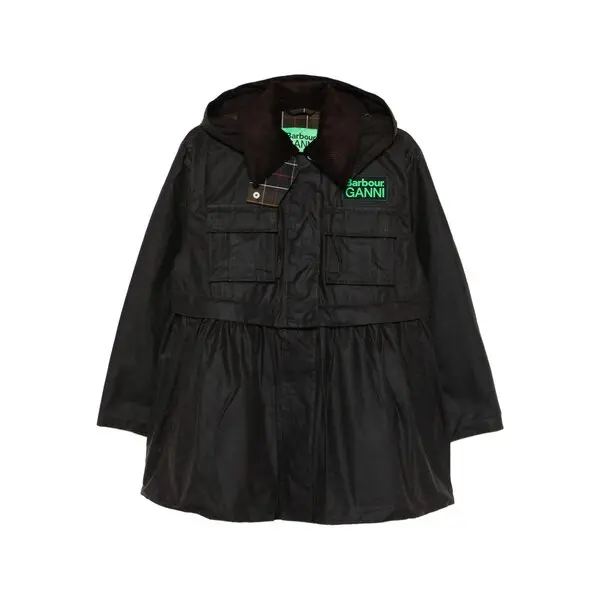 BARBOUR X GANNI Hooded Parka With Corduroy Collar - Brown