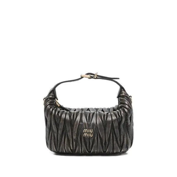 Miu Miu Matelassé Effect Shoulder Bag - Brown