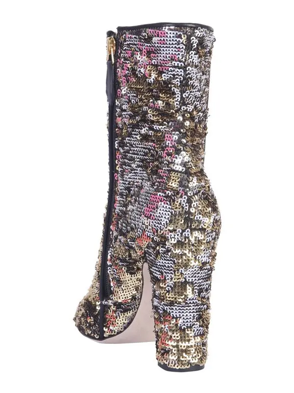 Paris Texas Sequin Ankle Boots - Gold