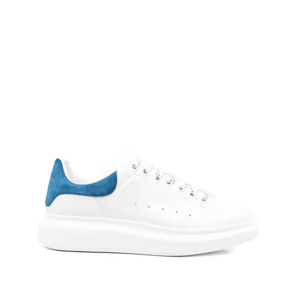 Alexander McQueen Low-top Sneakers With Suede Heel Panel - White
