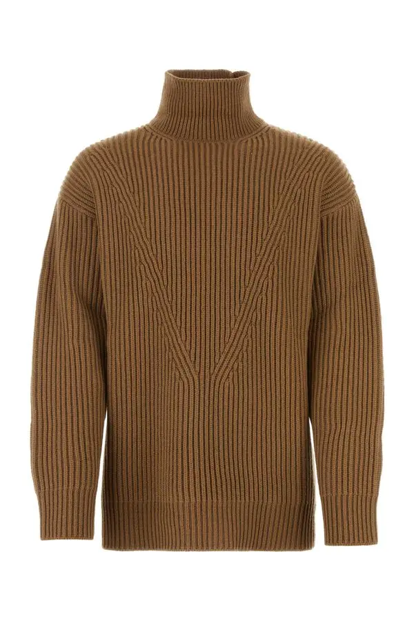 JIL SANDER Biscuit Wool Sweater - Brown