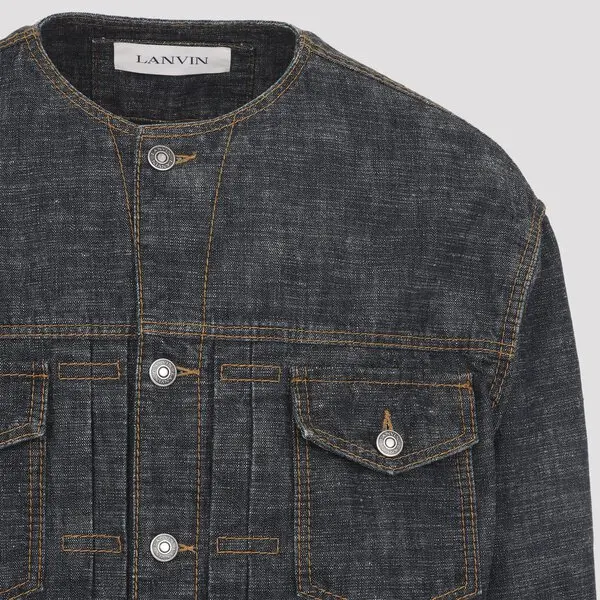 LANVIN Collarless Denim Jacket