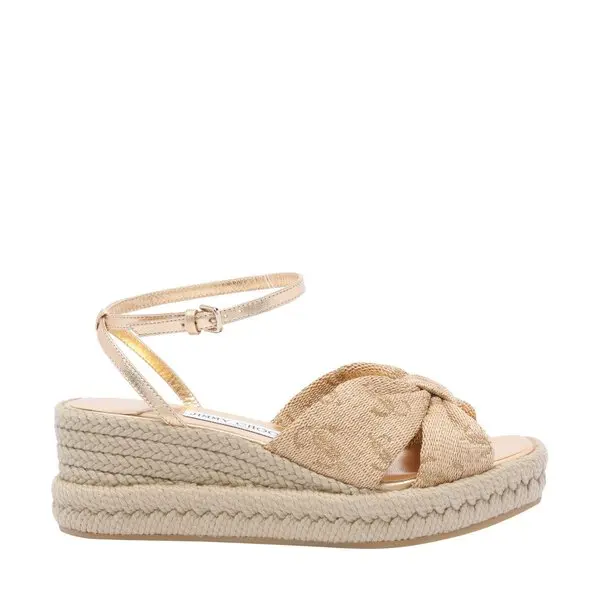 JIMMY CHOO Aella Embellished Wedge Sandals - Gold
