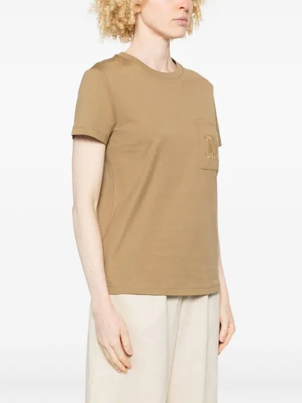 Max Mara Cotton T-shirt With Logo Detail - Multicolor