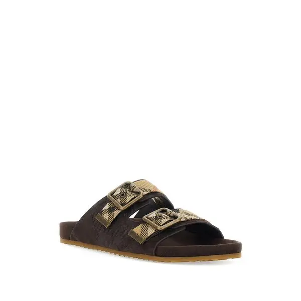 Burberry Check Pattern Buckled Sandals