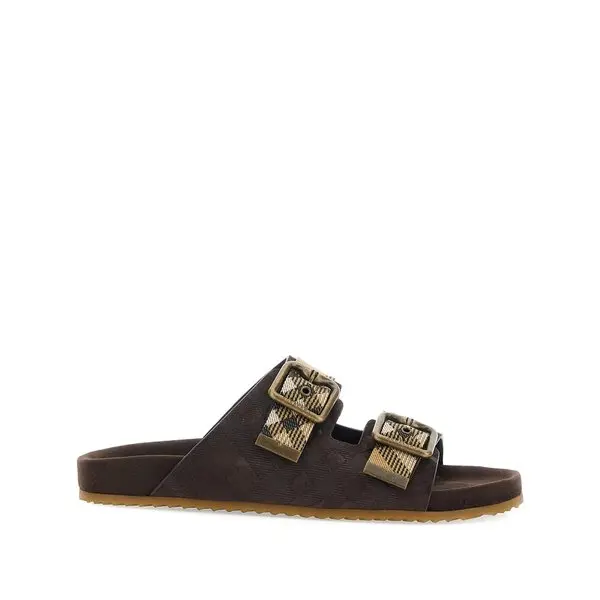 Burberry Check Pattern Buckled Sandals