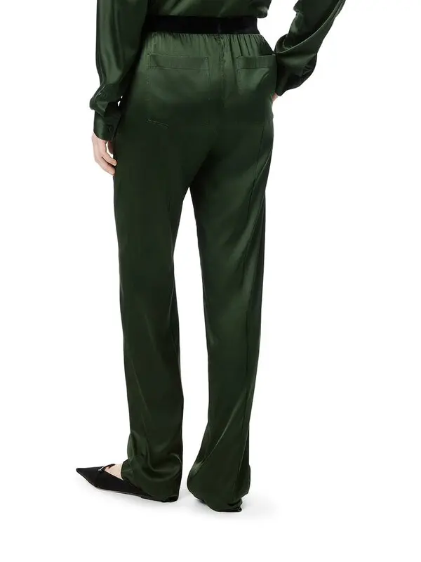TOM FORD Stretch Silk Satin Trousers - Green