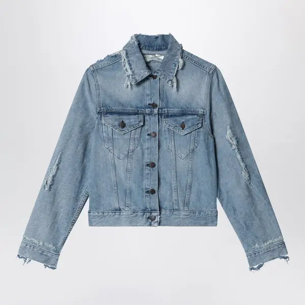 Acne Studios Distressed Denim Jacket - Blue