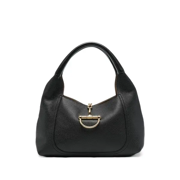 Gucci Grained Leather Shoulder Bag - Black