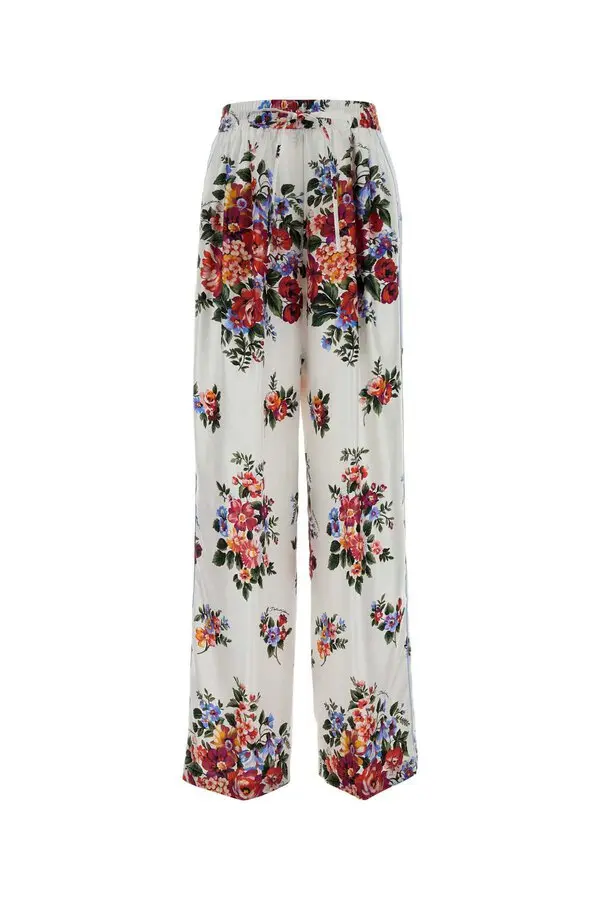 Dolce & Gabbana Printed Twill Wide-leg Pants - Multicolor