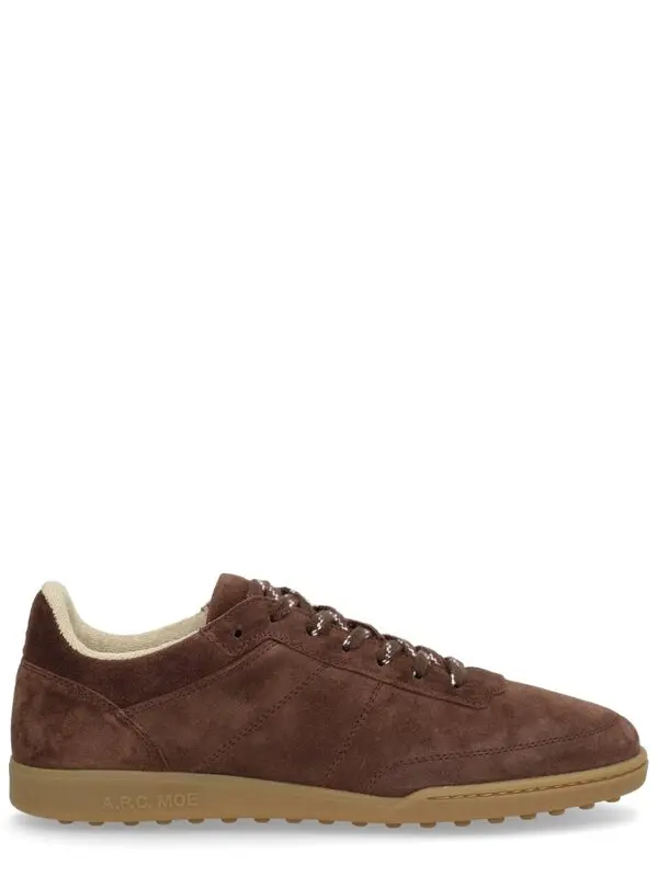 A.p.c. Moe Calfskin Lace-up Sneakers - Brown