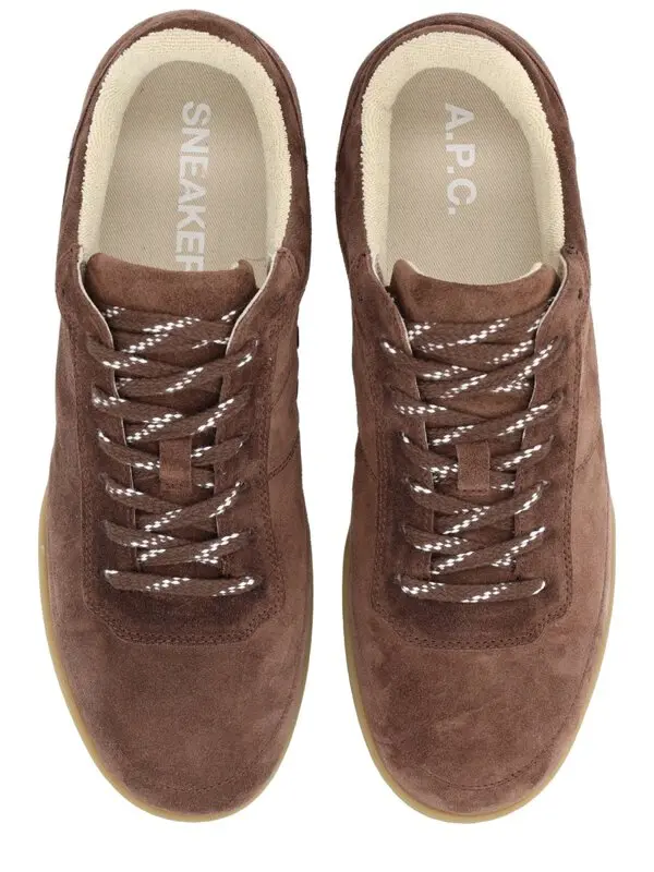 A.p.c. Moe Calfskin Lace-up Sneakers - Brown