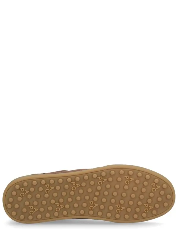 A.p.c. Moe Calfskin Lace-up Sneakers - Brown