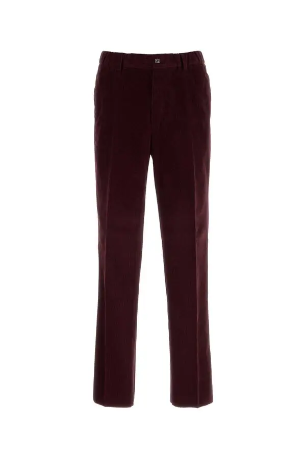 Fendi Burgundy Corduroy Pants - Red