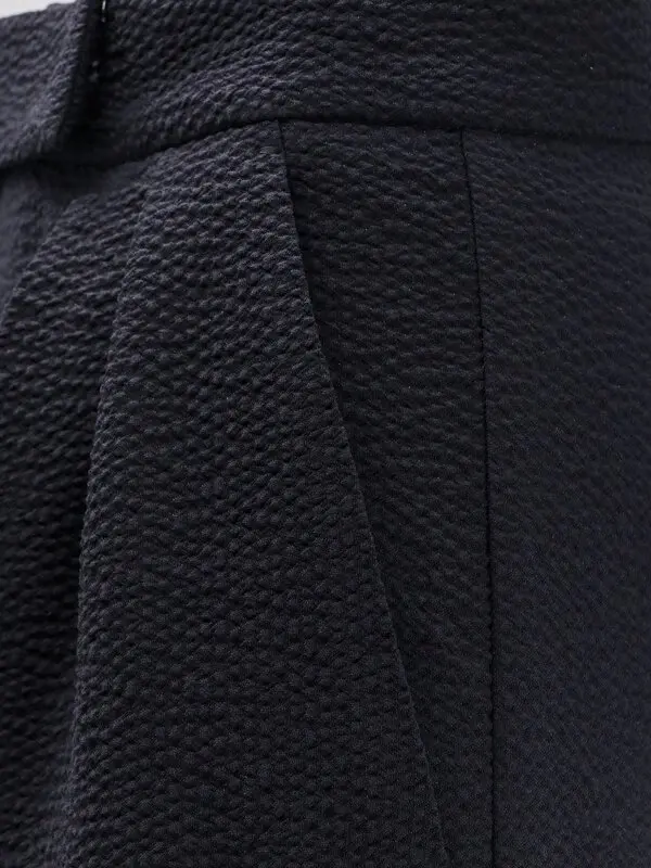 Max Mara Virgin Wool Crinkled Wide-leg Trousers
