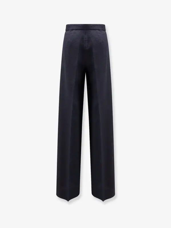 Max Mara Virgin Wool Crinkled Wide-leg Trousers