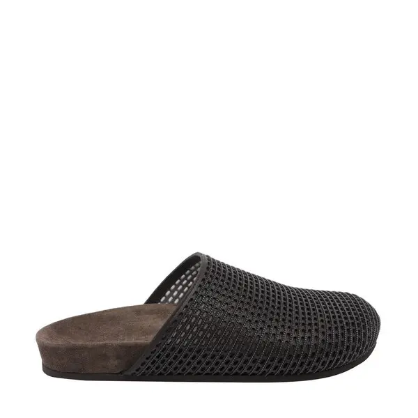 Brunello Cucinelli Leather Sandals With Glittered Mesh Detail - Brown