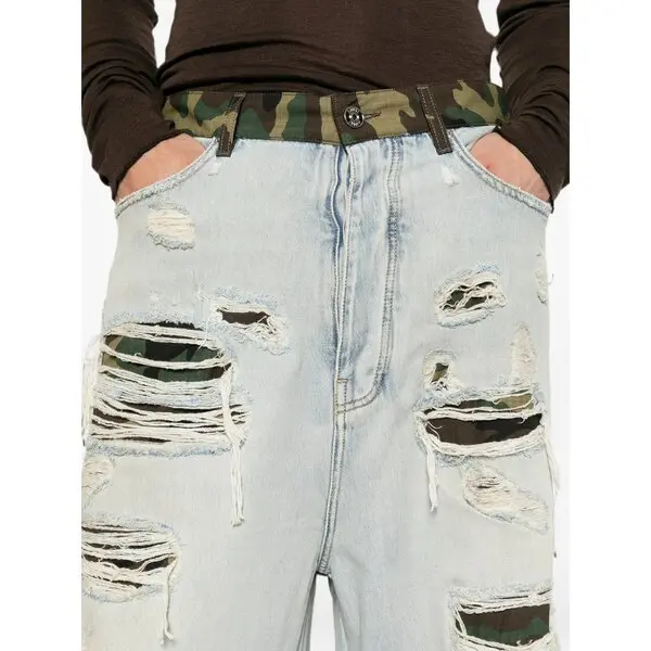 Amiri Denim Wide-leg Printed Jeans - Blue