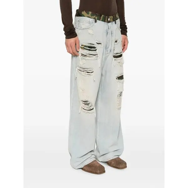 Amiri Denim Wide-leg Printed Jeans - Blue