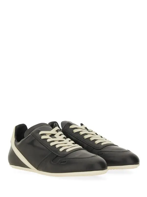 Rick Owens Leather Minimal Sneaker - Black