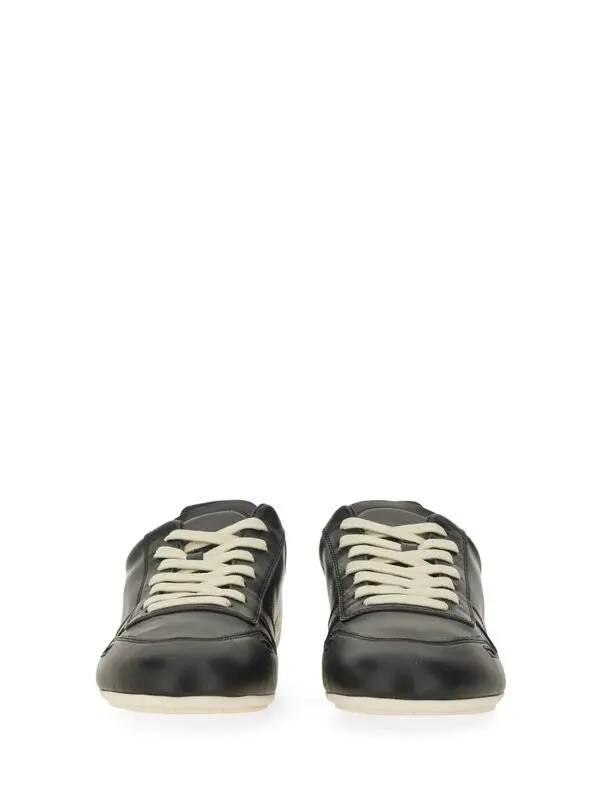 Rick Owens Leather Minimal Sneaker - Black