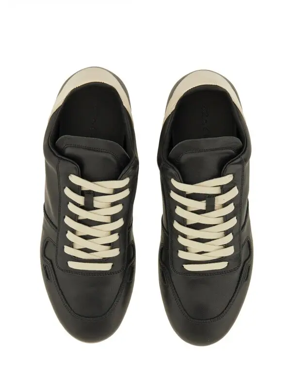 Rick Owens Leather Minimal Sneaker - Black
