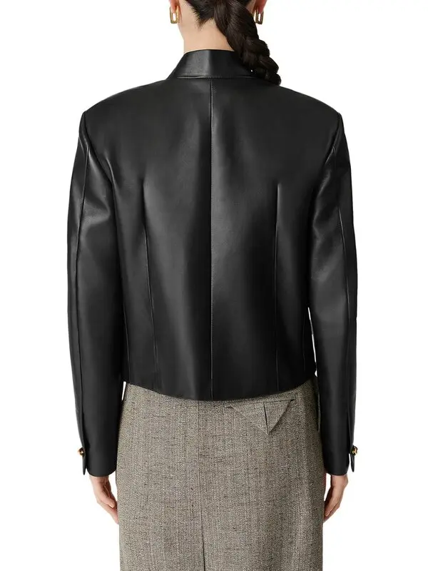 Bottega Veneta Nappa Leather Jacket With Metal Snap Buttons