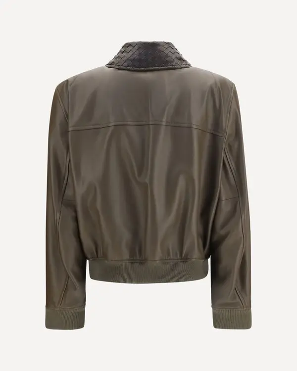 Bottega Veneta Nappa Leather Jacket With Metal Snap Buttons