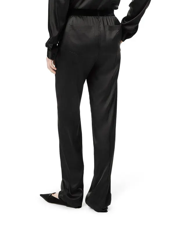 TOM FORD Stretch Silk Satin Trousers - Black
