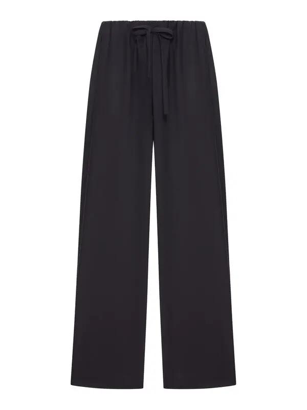 TOTEME Wool Trousers With Drawstring Waist - Black
