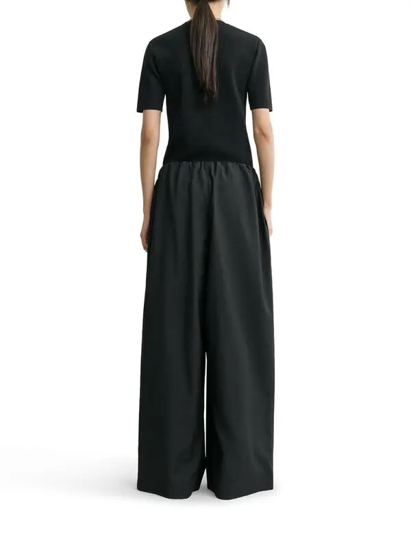 TOTEME Wool Trousers With Drawstring Waist - Black