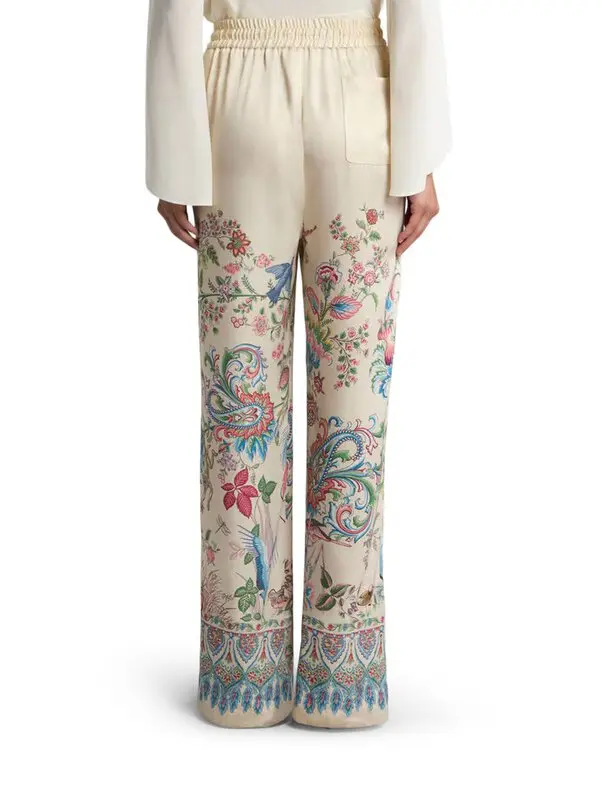 Etro Wide-leg Trousers With Flora And Fauna Print