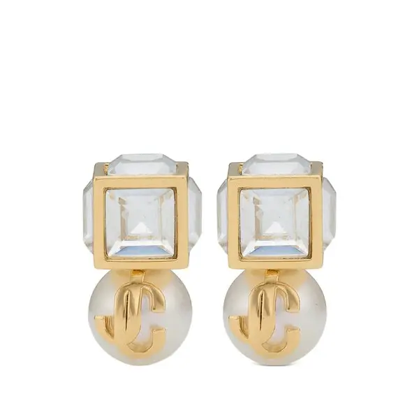 JIMMY CHOO Tone Faux Pearl Drop Earrings - Gold