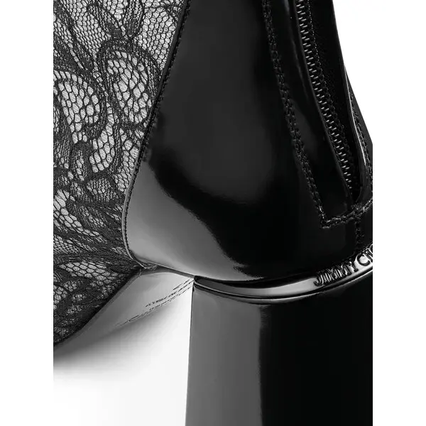 JIMMY CHOO Lace Paneled Block Heel Boots