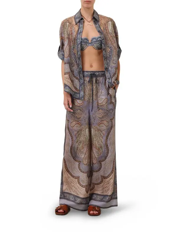 Zimmermann Wanderlust Printed Silk Wide-leg Trousers - Multicolor