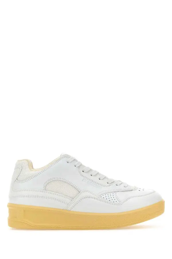 JIL SANDER Leather And Fabric Basket Sneakers - White
