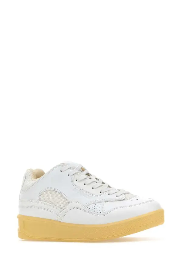 JIL SANDER Leather And Fabric Basket Sneakers - White