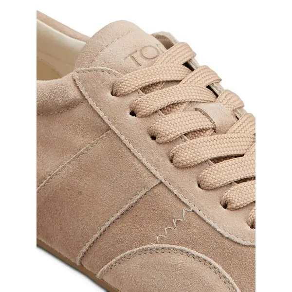 TOD'S Suede Lace-up Sneakers - Cream