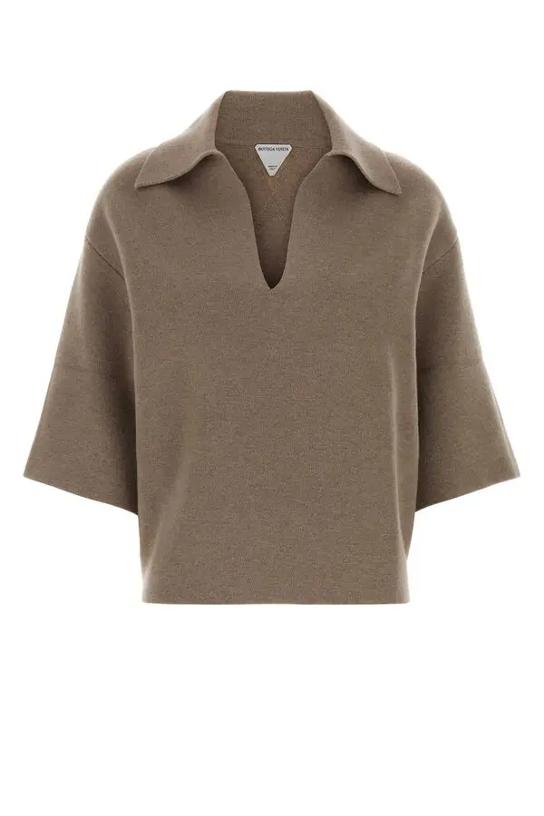 Bottega Veneta Cashmere Blend Polo Shirt - Brown