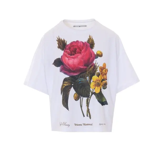 VIVIENNE WESTWOOD Floral Print Cotton T-shirt - White
