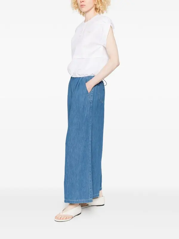 Max Mara Cotton And Linen Wide-leg Jeans - Multicolor