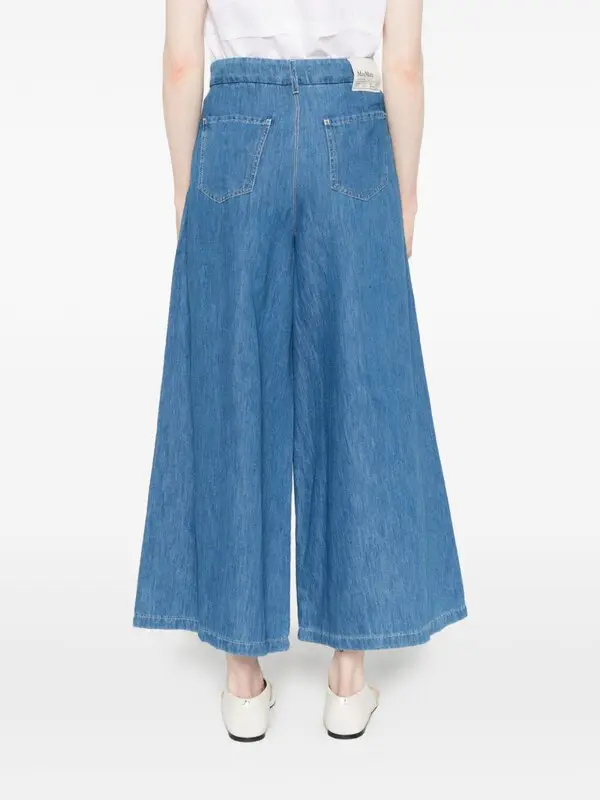 Max Mara Cotton And Linen Wide-leg Jeans - Multicolor