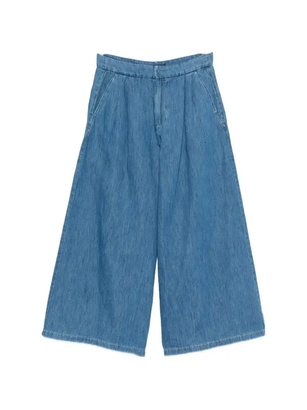 Max Mara Cotton And Linen Wide-leg Jeans - Multicolor