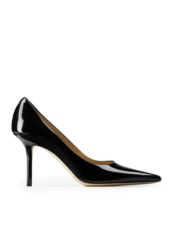 JIMMY CHOO Patent Leather Pumps With Jc Logo - Black