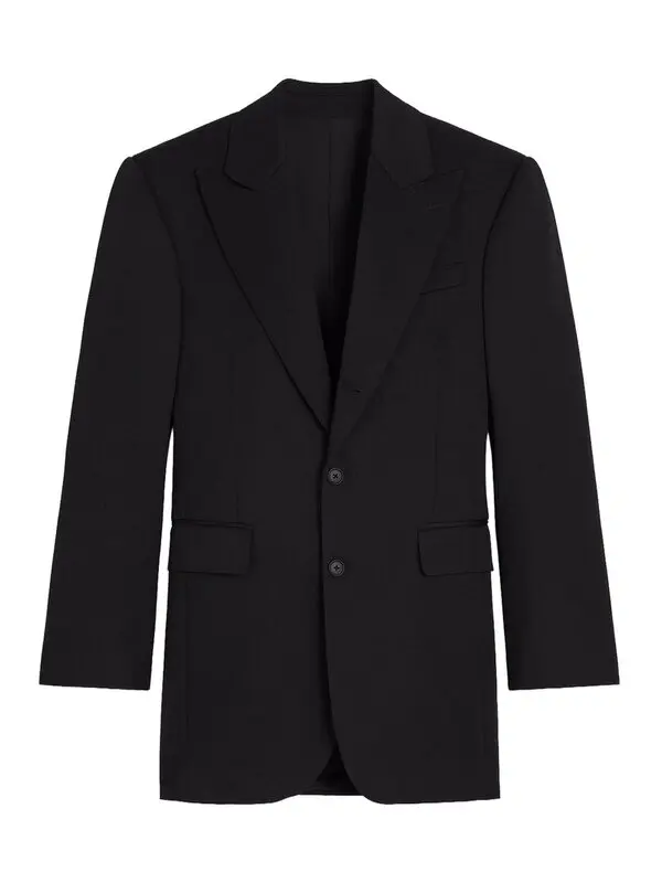 Celine Colonne Wool Jacket With Diagonal Weave
