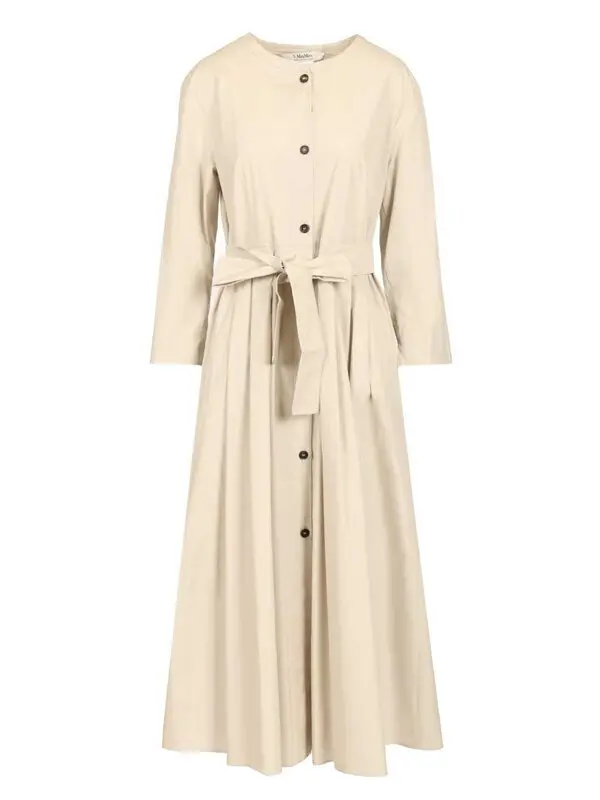 Max Mara Cotton Poplin Fit-and-flare Maxi Dress - Cream