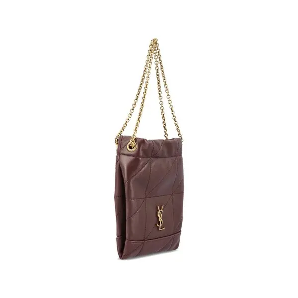 Saint Laurent Quilted Lamb Skin Bucket Bag - Red
